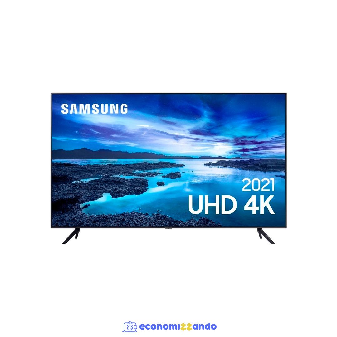 Smart Tv 43 pol UHD Samsung 4k 43AU7700 Processador Crystal 4k Tela Sem ...