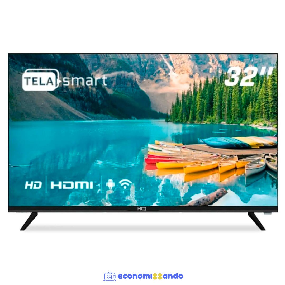 HQ Smart TV LED 32" HD Conversor Digital Externo | Economizzando