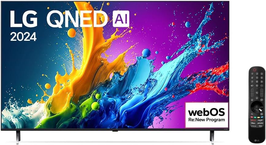 Smart TV 4K 55" LG QNED 55QNED80T Processador α5 Ger7 AI Quantum Dot ...