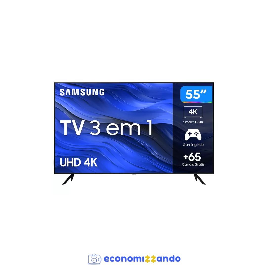 Smart TV 55” UHD 4K LED Samsung 55CU7700 - Wi-Fi Bluetooth Alexa 3 HDMI ...