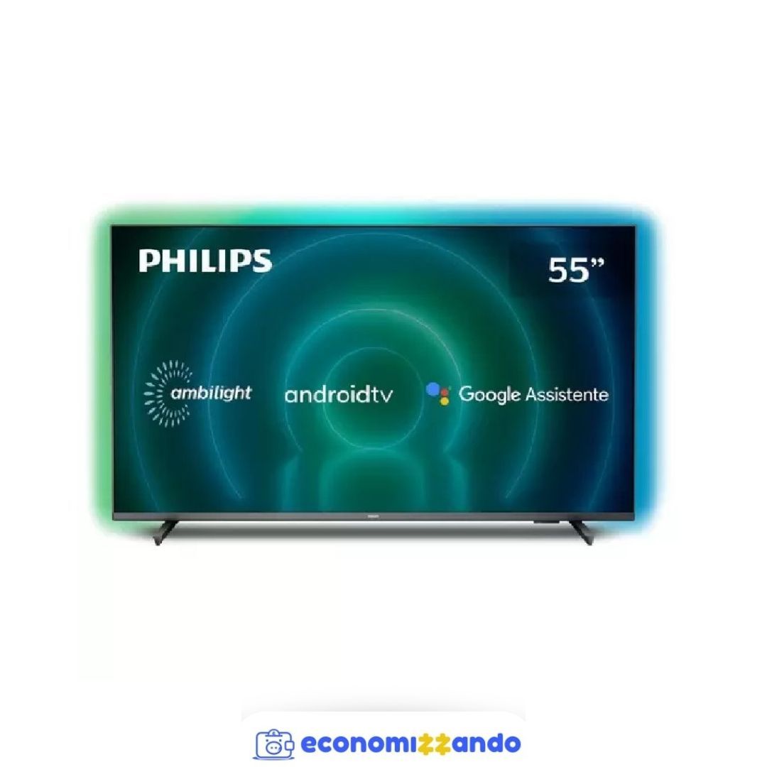 Smart TV Philips 55" Ambilight 4K UHD LED Android TV 60Hz 55PUG7906/78 ...