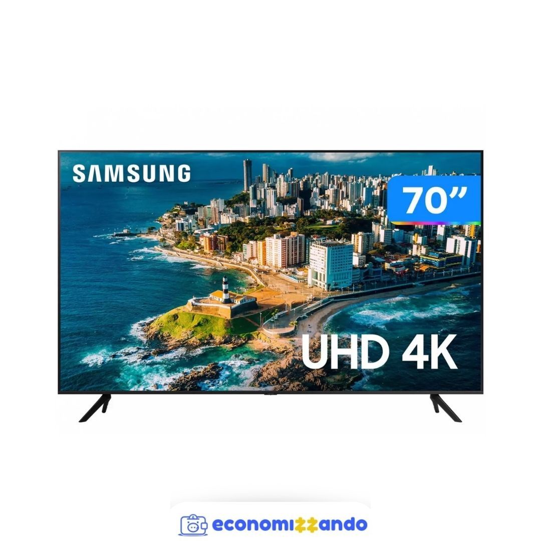 Smart TV 70” UHD 4K LED Samsung 70CU7700 - Wi-Fi Bluetooth Alexa 3 HDMI ...