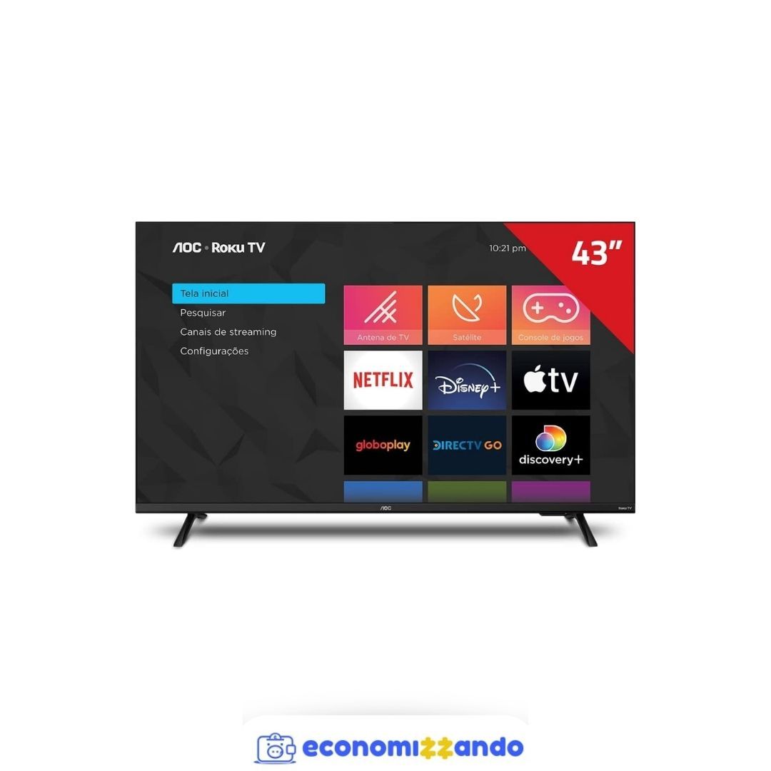AOC 43S5135/78G - Smart TV LED 43" Full HD, Design sem bordas, Wifi ...
