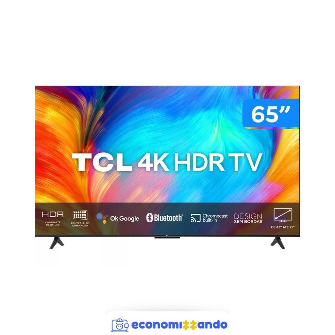 Smart TV 65” UHD 4K LED TCL 65P635 Wi-Fi - Bluetooth Google Assistente ...