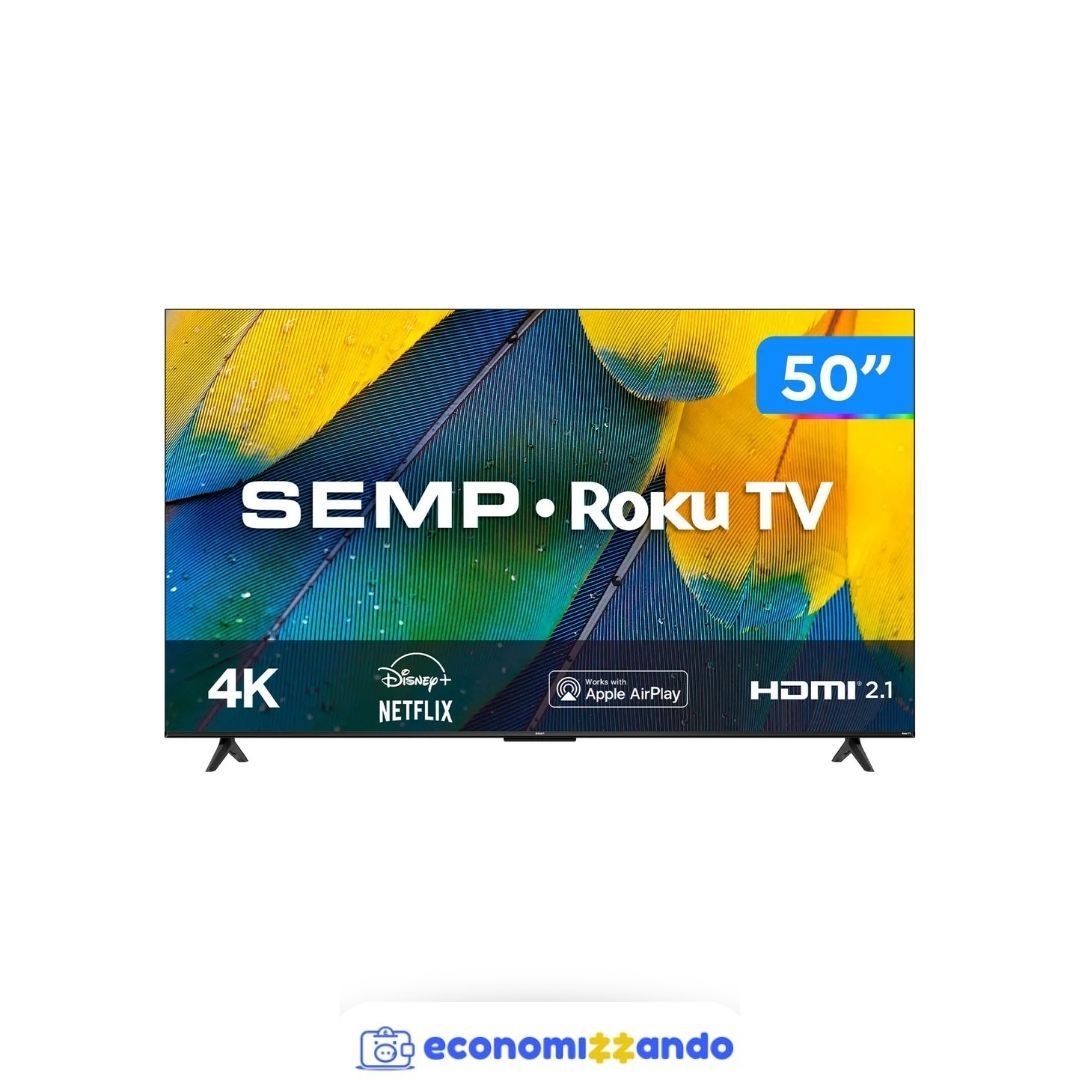 Smart TV 50” 4K UHD LED Semp RK8600 Wi-Fi - 3 HDMI 1 USB | Economizzando